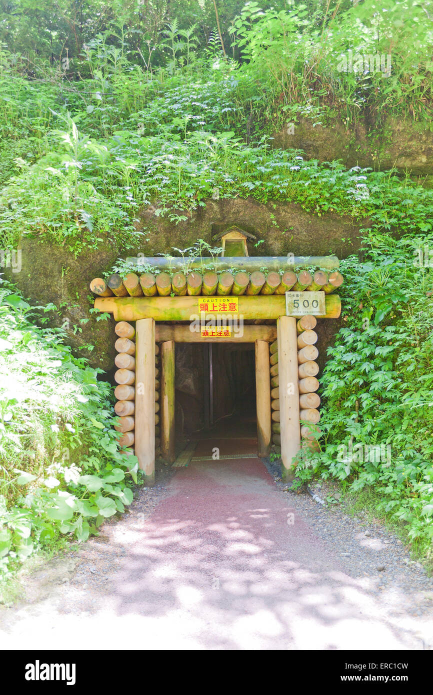 Entrance of Ryugenji Mabu Shaft of Iwami Ginzan Silver Mine cultural ...