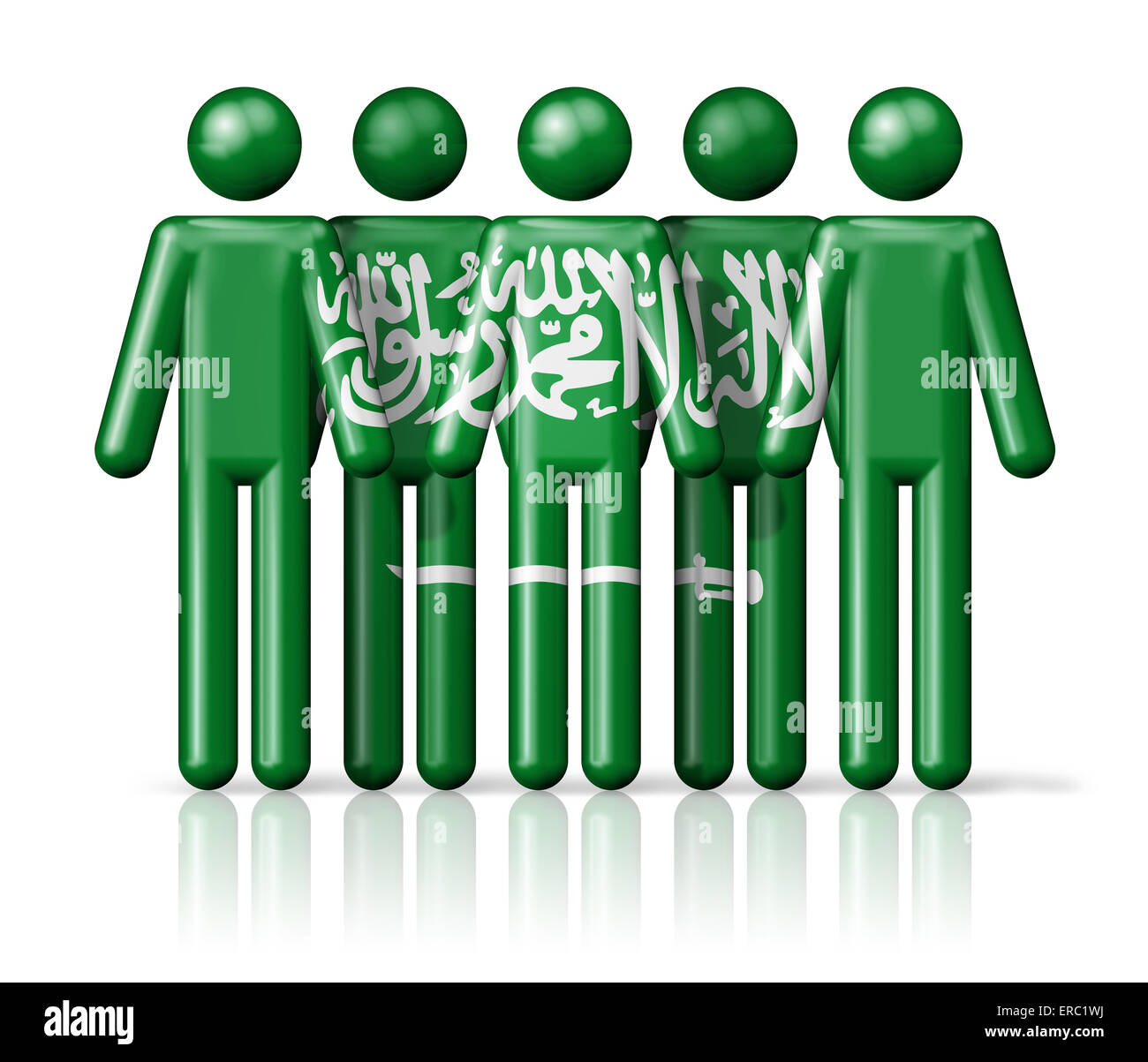 Flag of Saudi Arabia on stick figure - national and social community ...