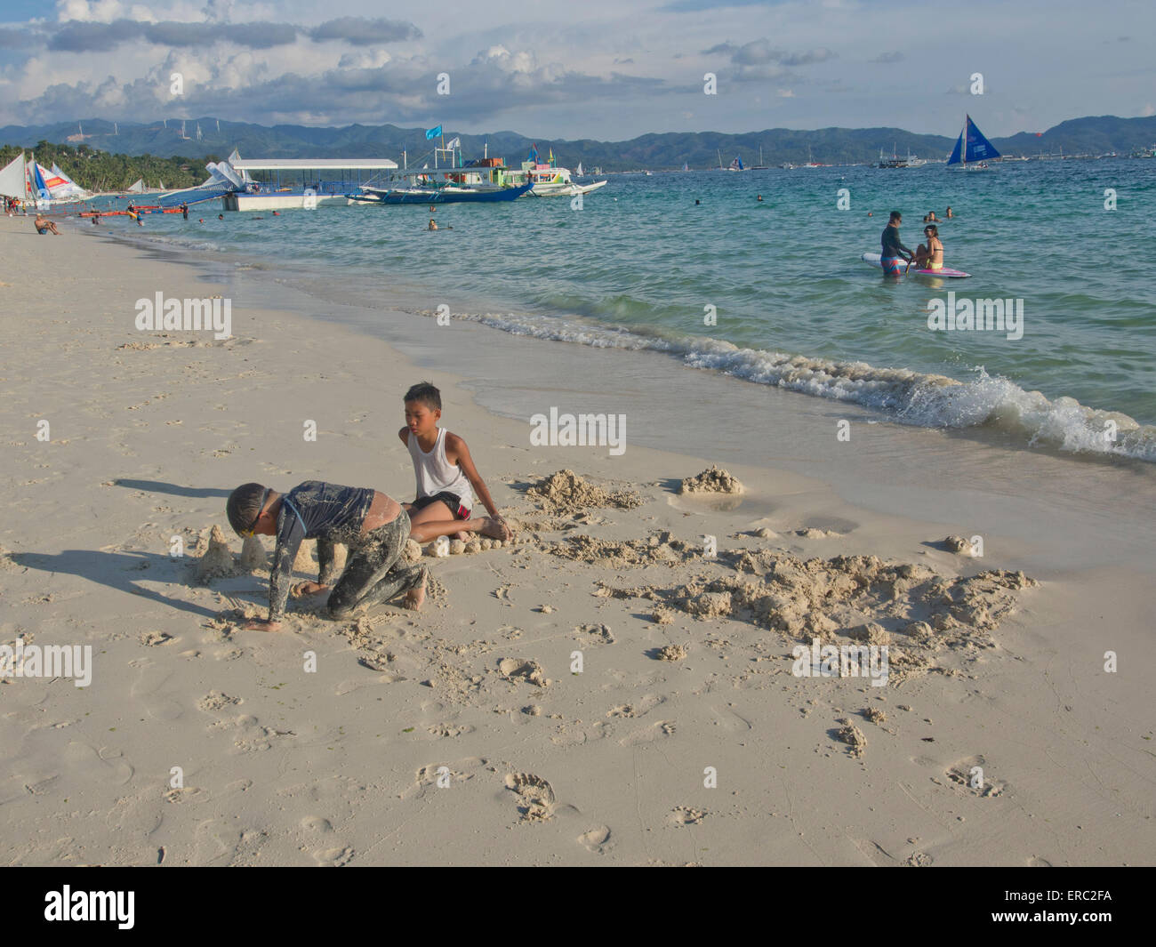 Tourists on the beach in Boracay, Philippines Stock Photo - Alamy