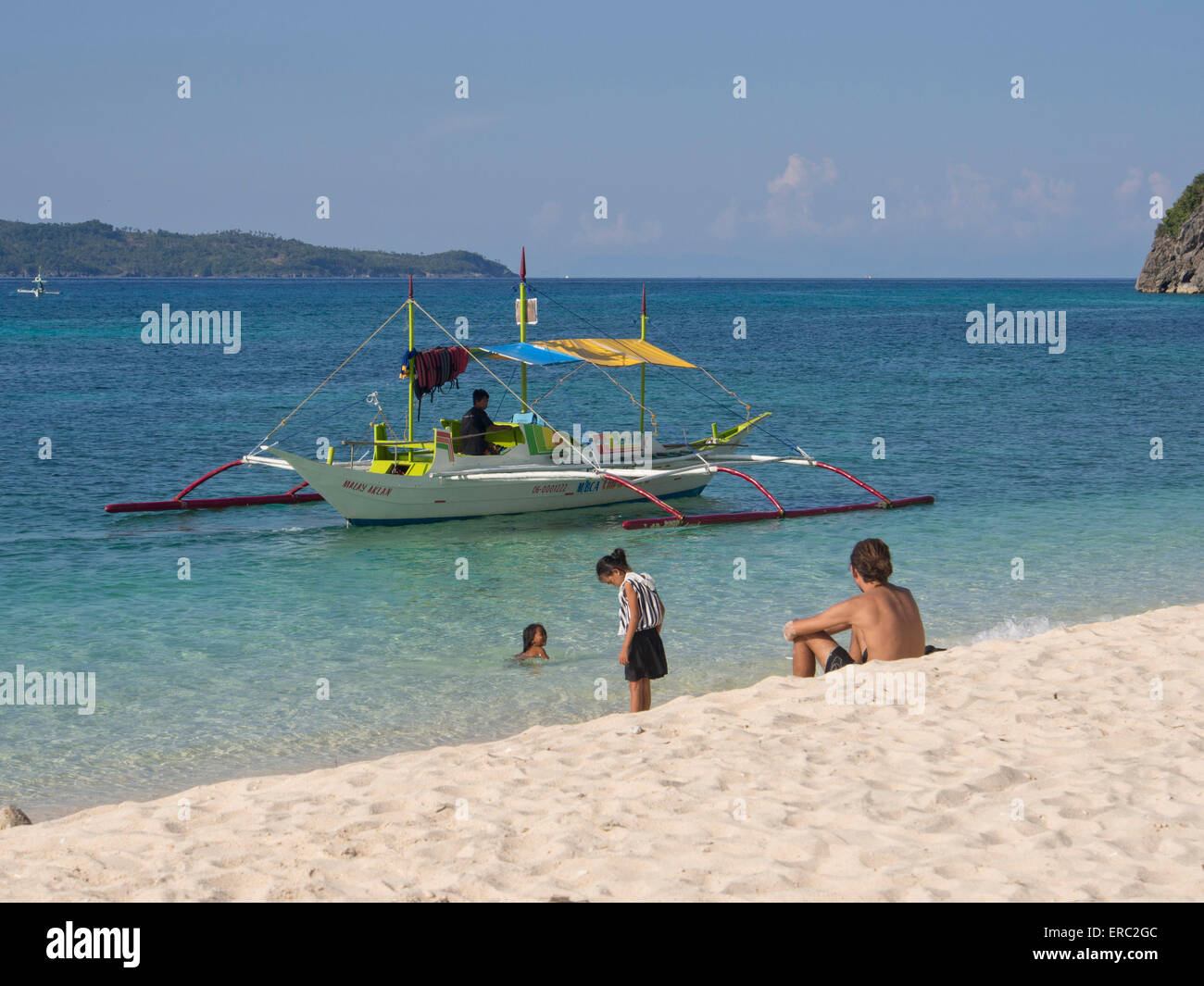 Tourists on the beach in Boracay, Philippines Stock Photo - Alamy