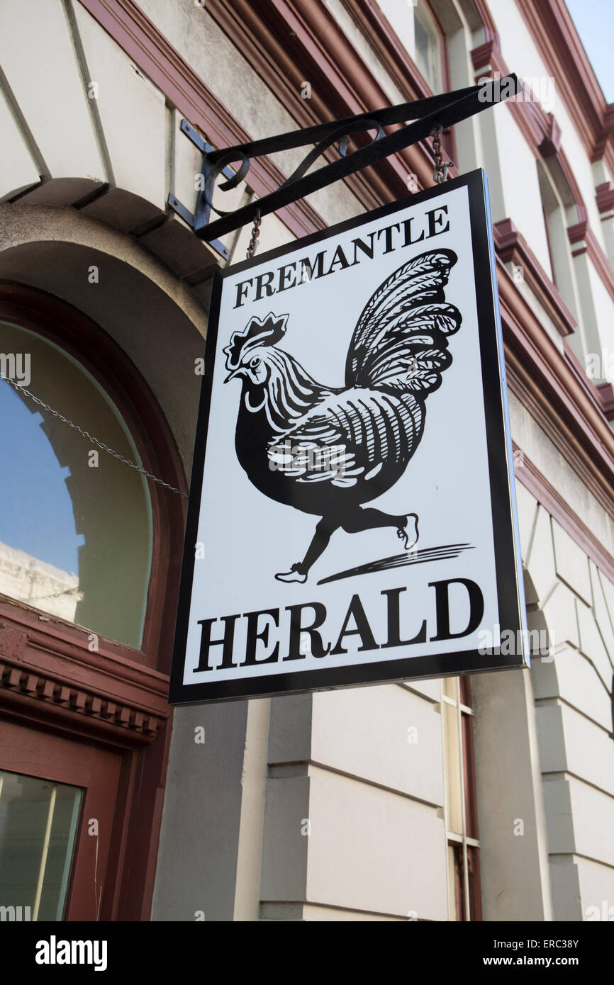 Sign for the Fremantle Herald Newspaper Stock Photo - Alamy