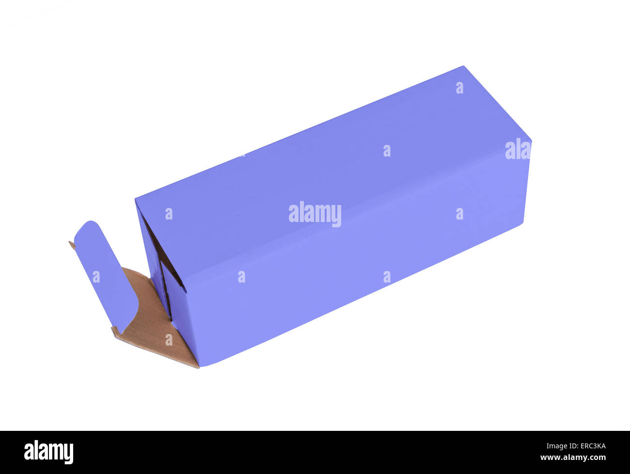 Blue cardboard box on a white background Stock Photo - Alamy