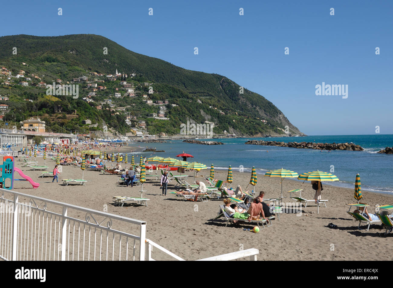 Moneglia beach Province of Genoa Italy Stock Photo - Alamy