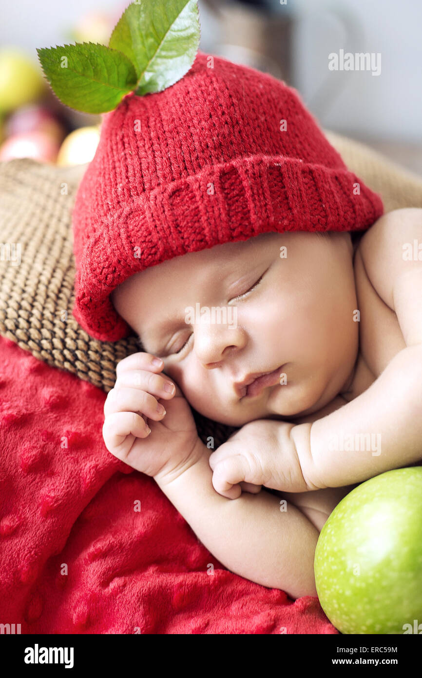Little and cute boy during a short nap Stock Photo - Alamy