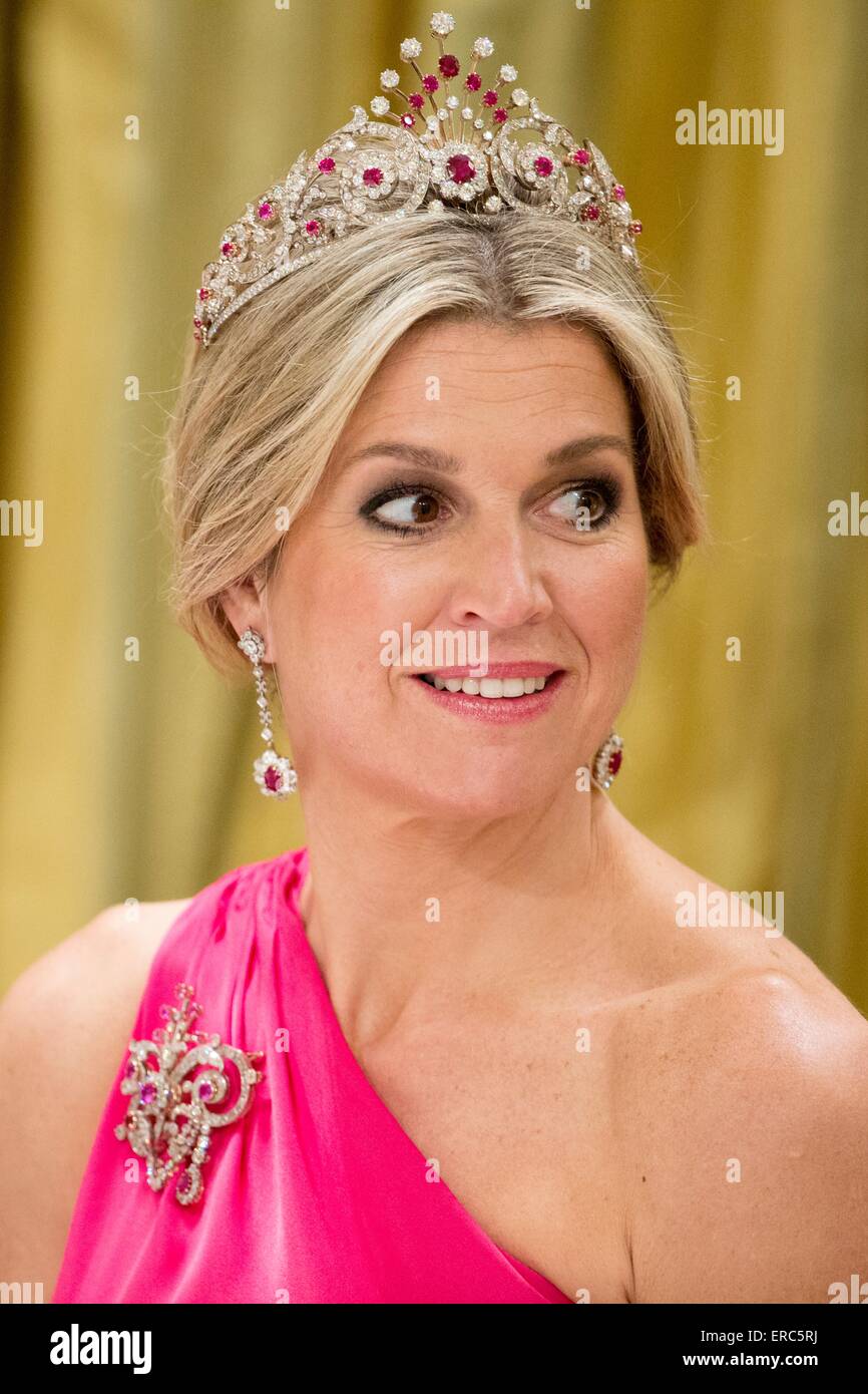 Queen Maxima poses for an official picture before the state banquet at ...