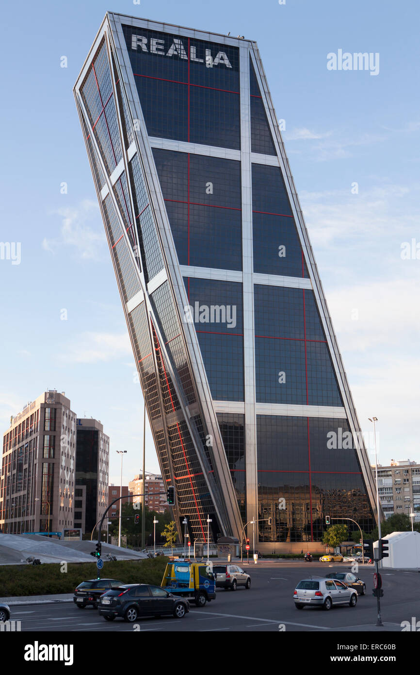 Puerta de Europa 'Gate of Europe' towers at Plaza de Castilla in Madrid ...