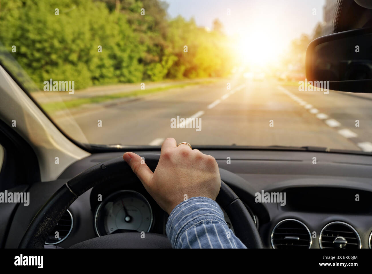 Quiet driving on sunny day Stock Photo - Alamy