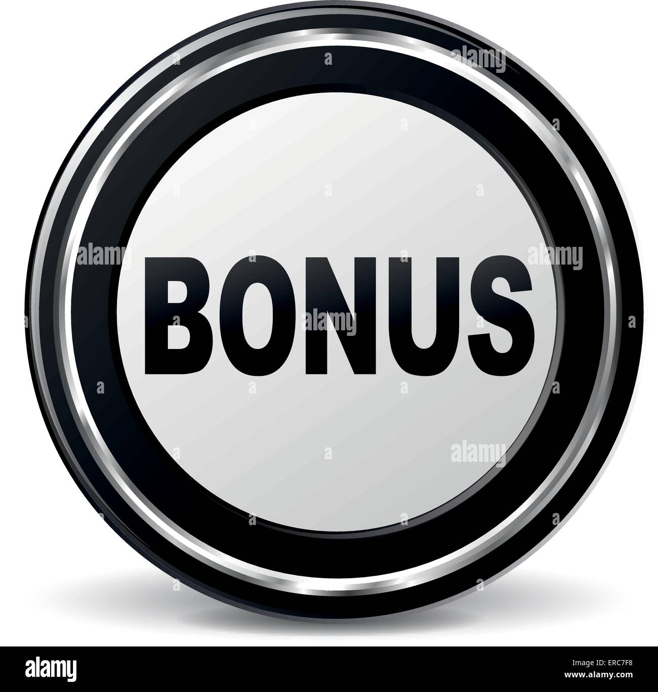 Vector illustration of black and chrome bonus icon Stock Vector Image ...