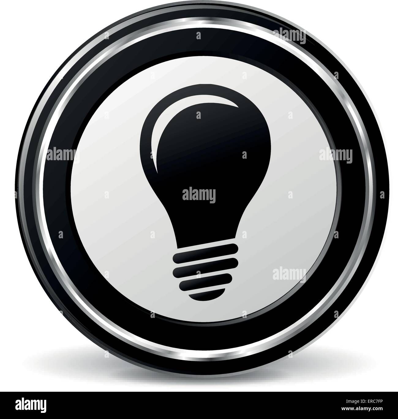Vector illustration of black and chrome ligntbulb icon Stock Vector ...