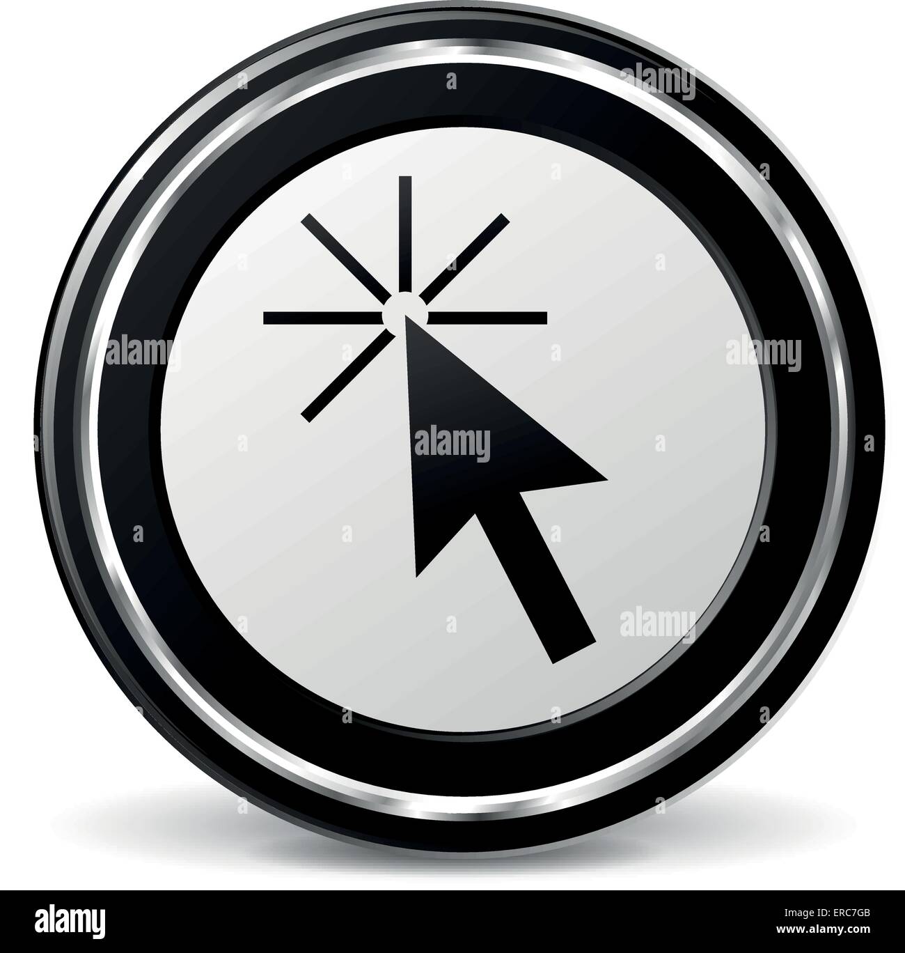 Vector illustration of black and chrome click icon Stock Vector Image ...