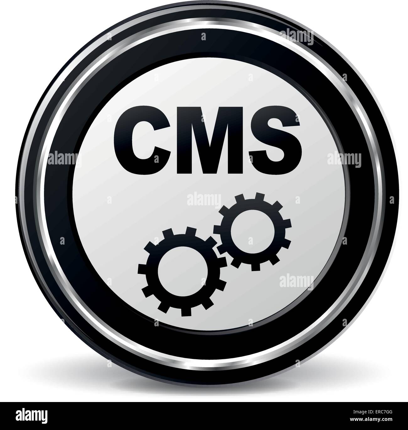 Vector illustration of black and chrome cms icon Stock Vector Image ...