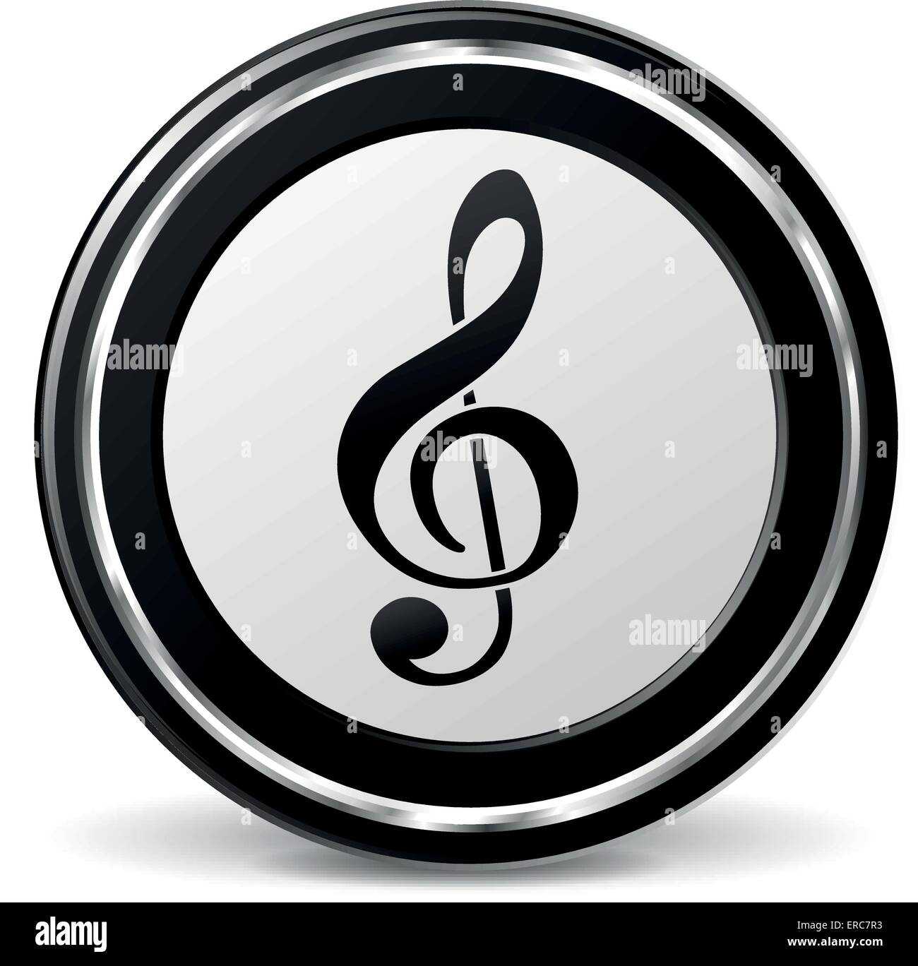Vector illustration of black and chrome music icon Stock Vector Image ...