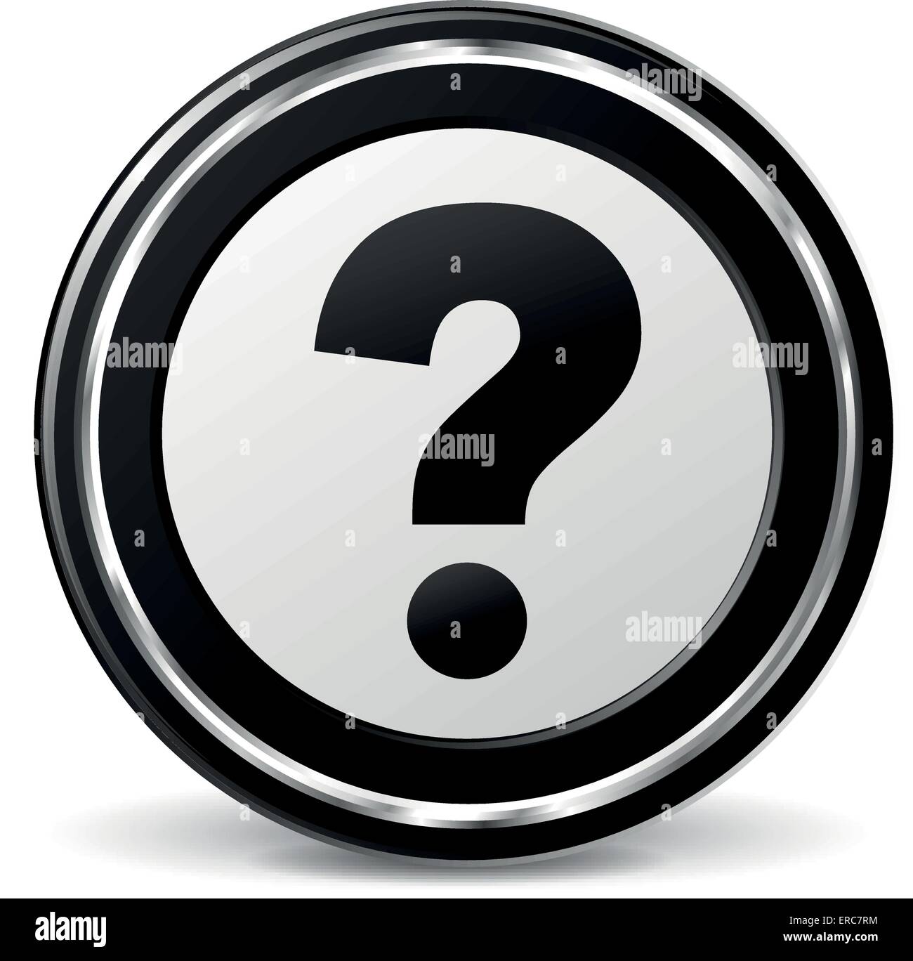 Vector illustration of black and chrome questions icon Stock Vector ...