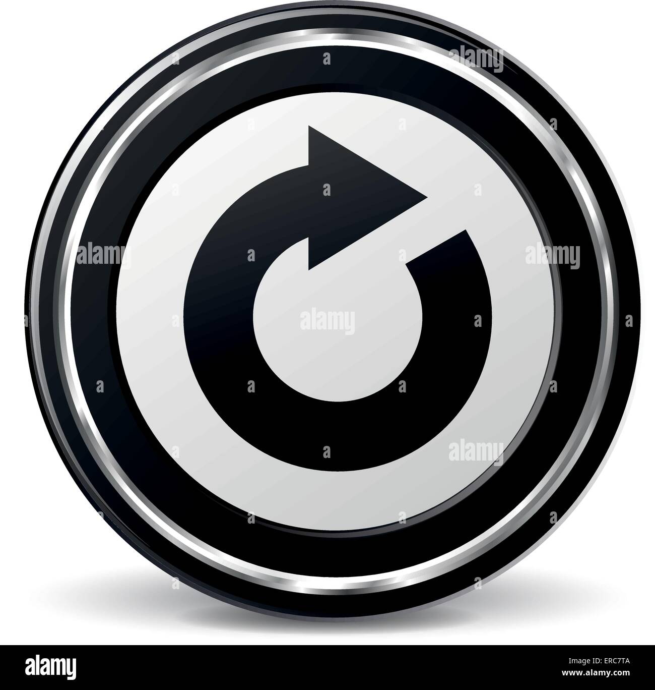 Vector illustration of black and chrome refresh icon Stock Vector Image ...