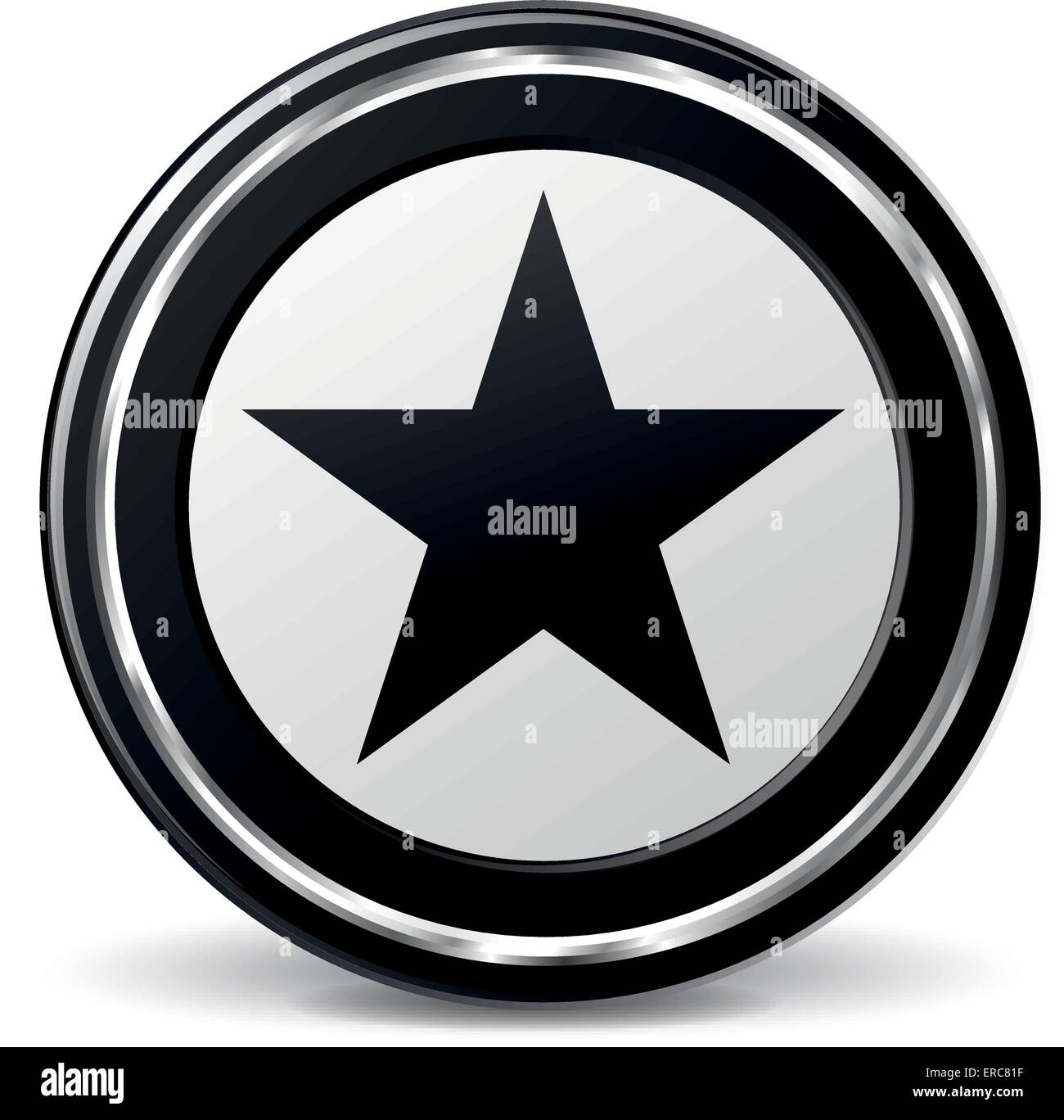 Vector illustration of black and chrome star icon Stock Vector Image ...