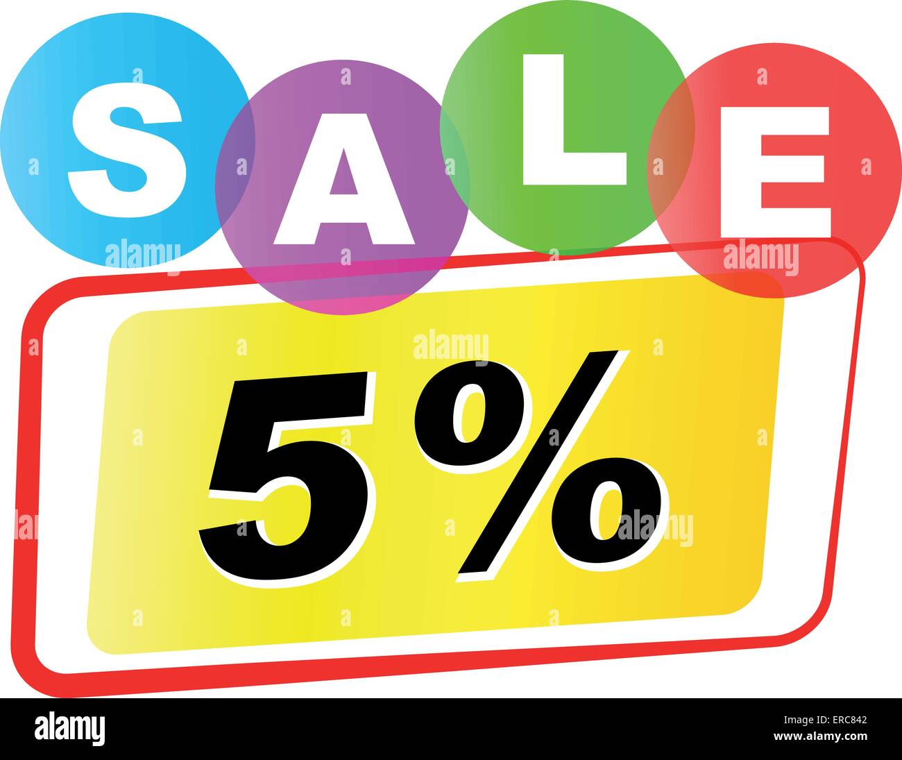 Vector illustration of five sale icon on white background Stock Vector ...