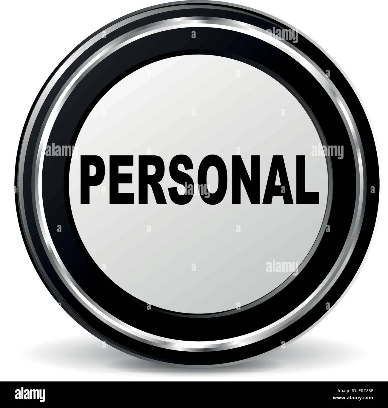 Vector illustration of black and chrome personal icon Stock Vector ...