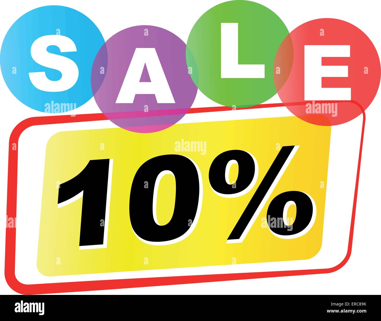 Vector illustration of ten sale icon on white background Stock Vector ...