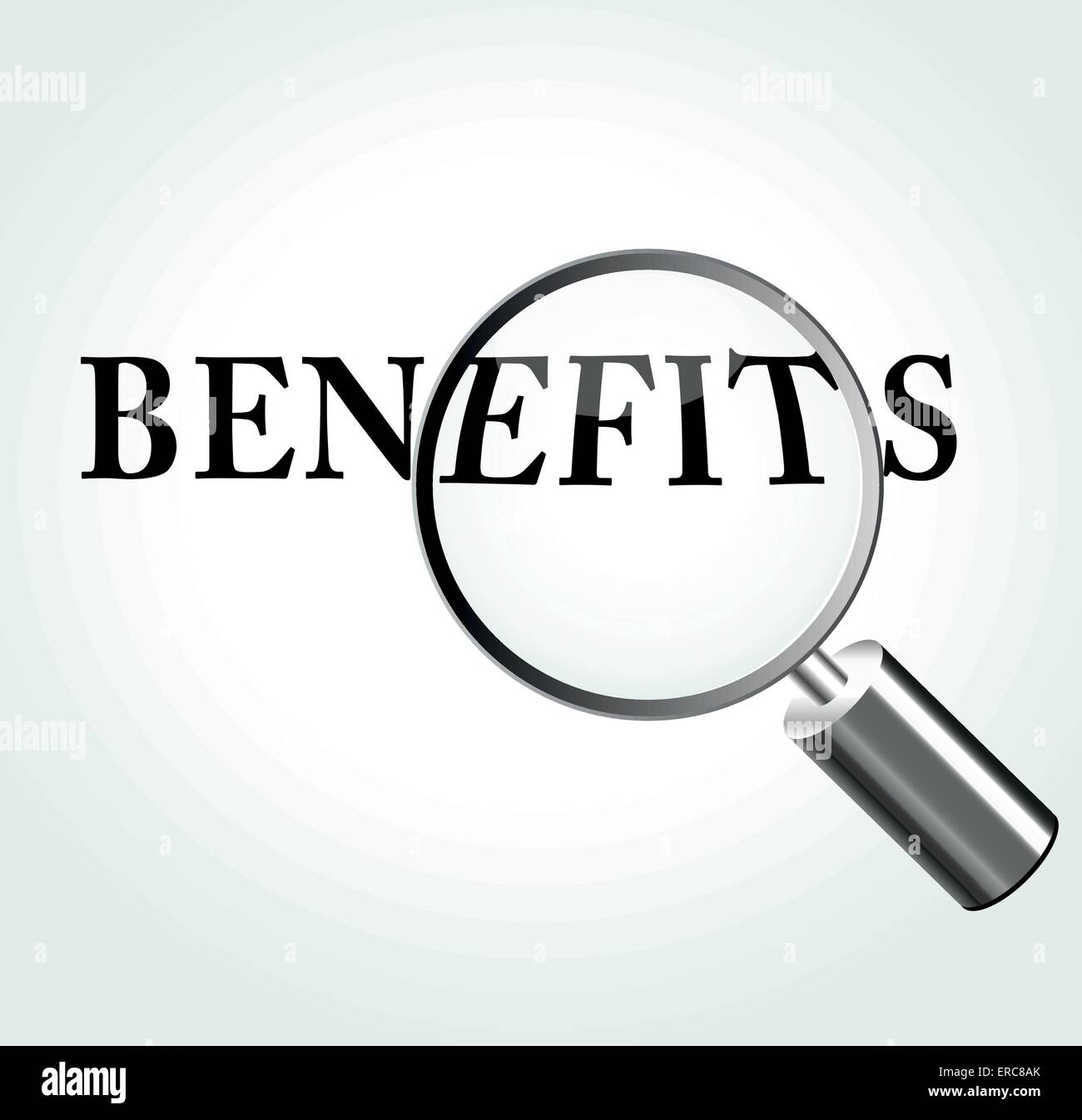 Vector illustration of benefits concept with magnifying Stock Vector ...