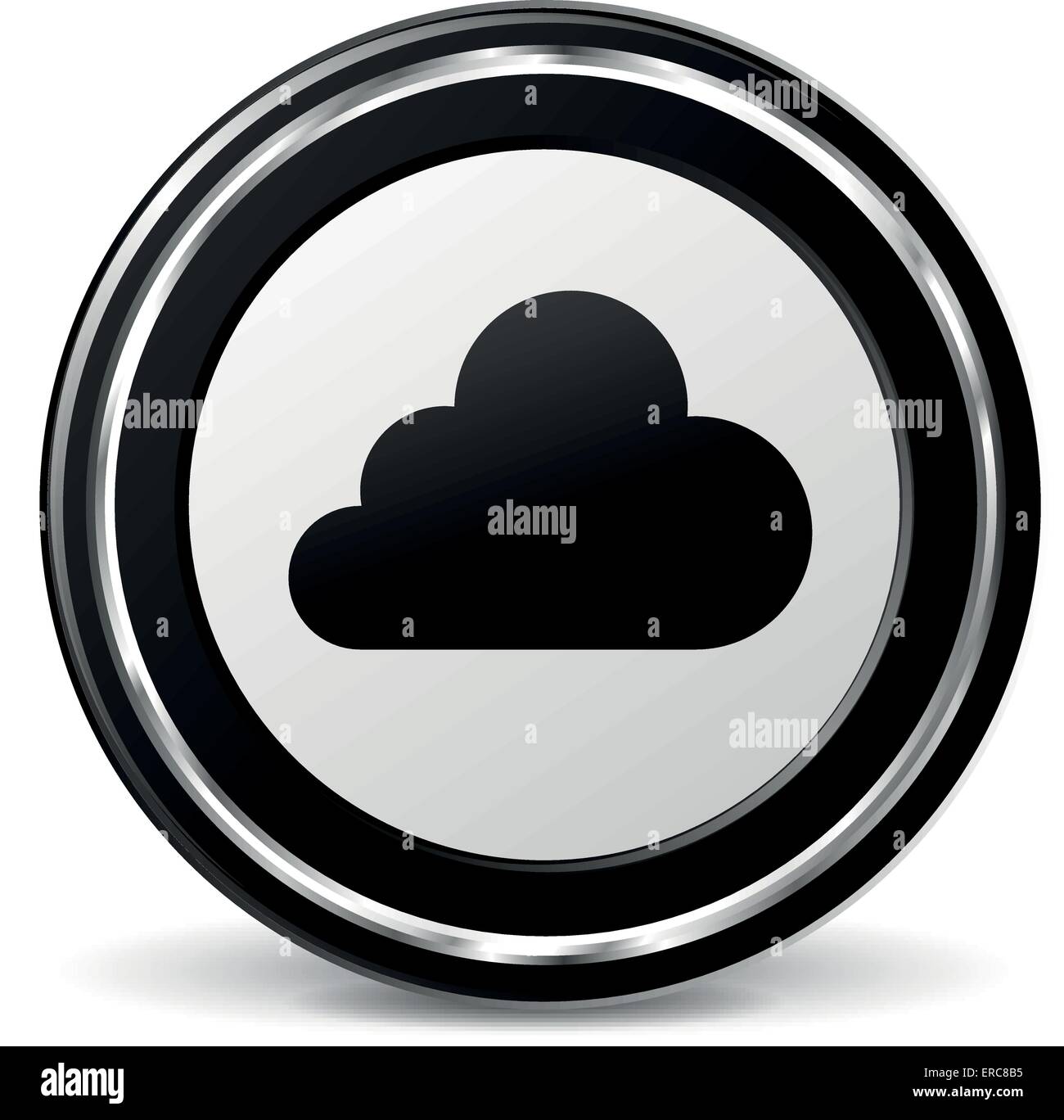 Vector illustration of chrome and black cloud icon Stock Vector Image ...