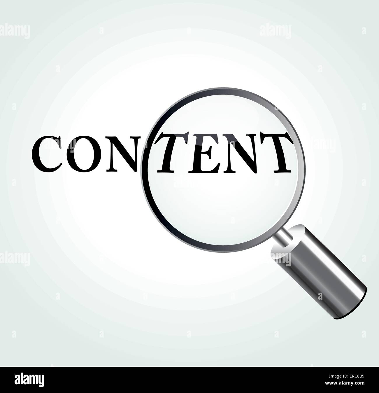 Vector illustration of content concept with magnifying Stock Vector ...