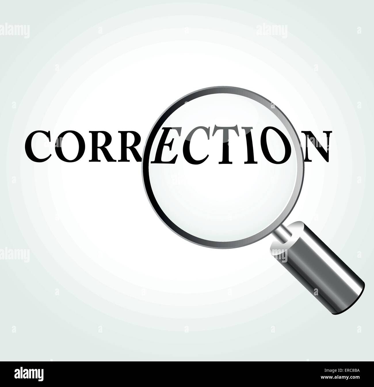 Vector illustration of correction concept with magnifying Stock Vector ...