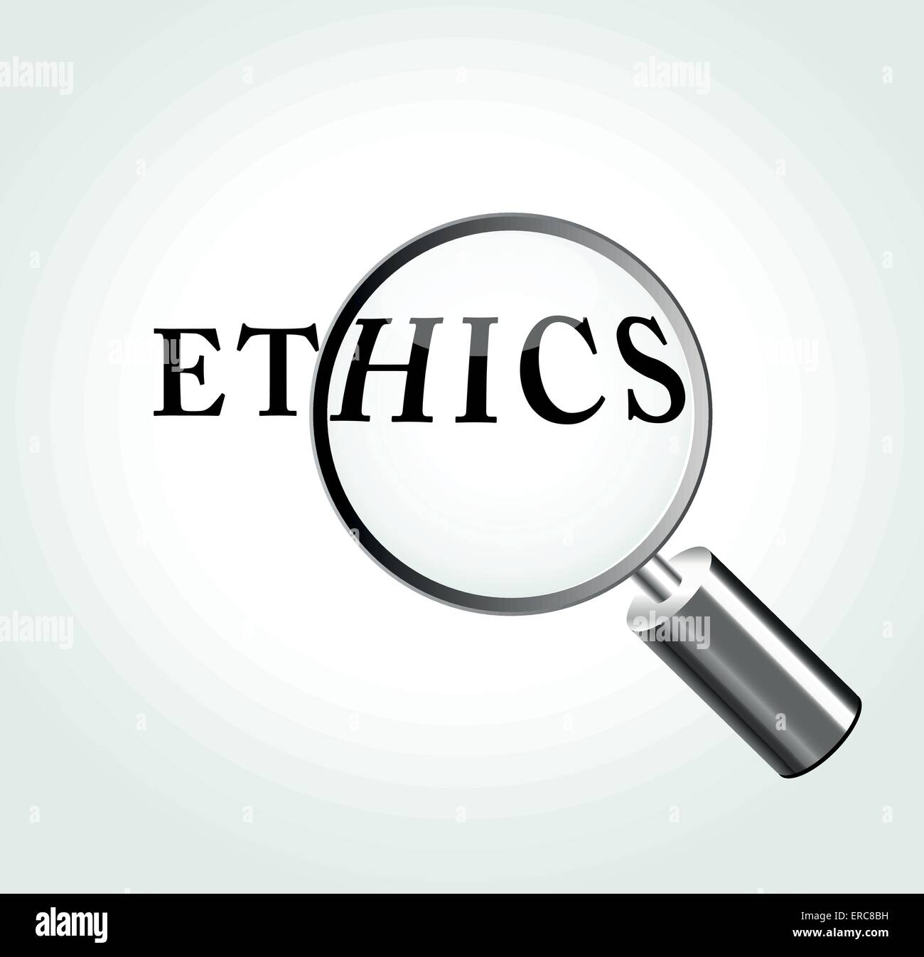Vector illustration of ethics concept with magnifying Stock Vector ...
