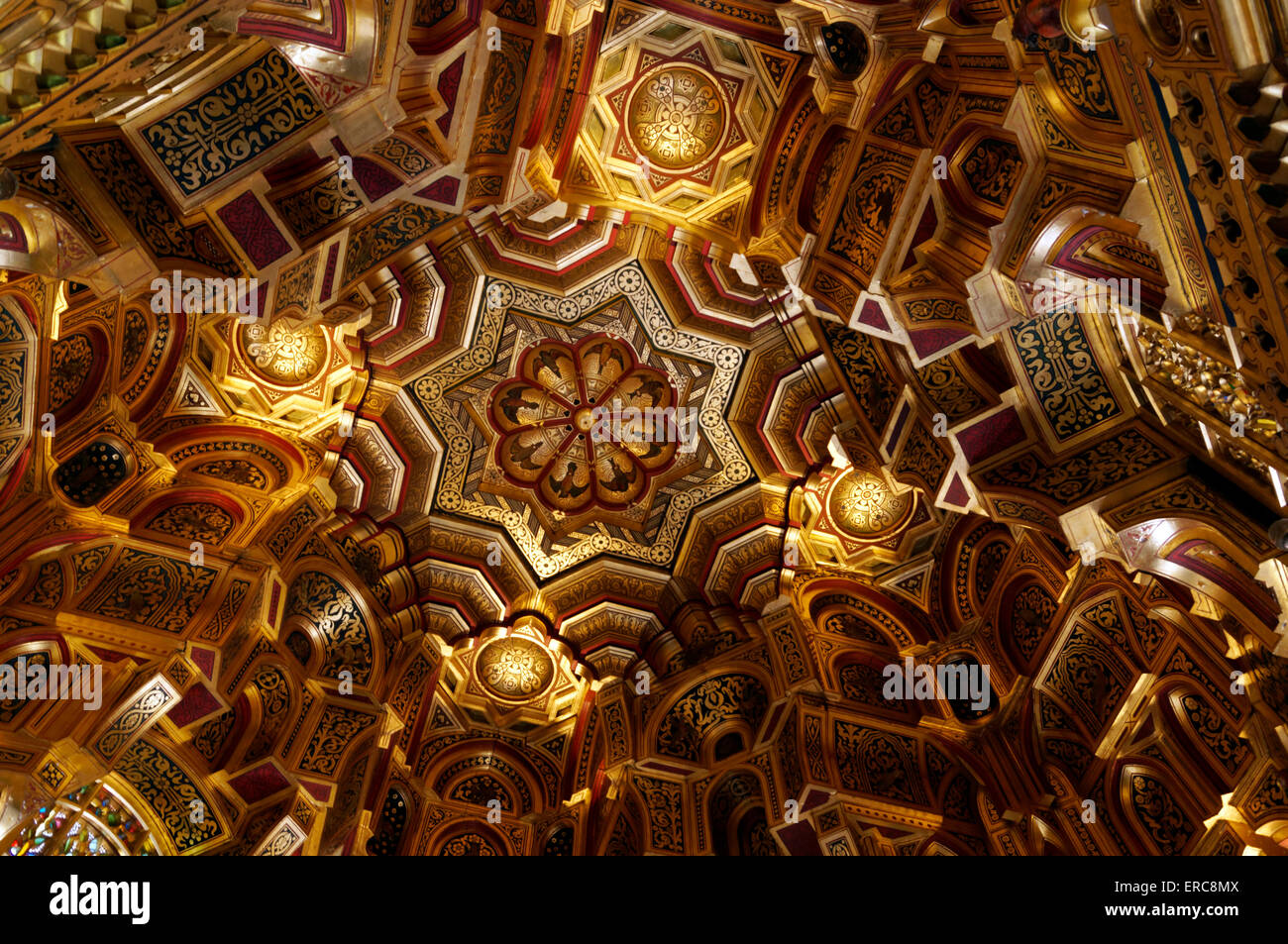 Ceiling of the Arab Room, designed by Victorian Architect William ...