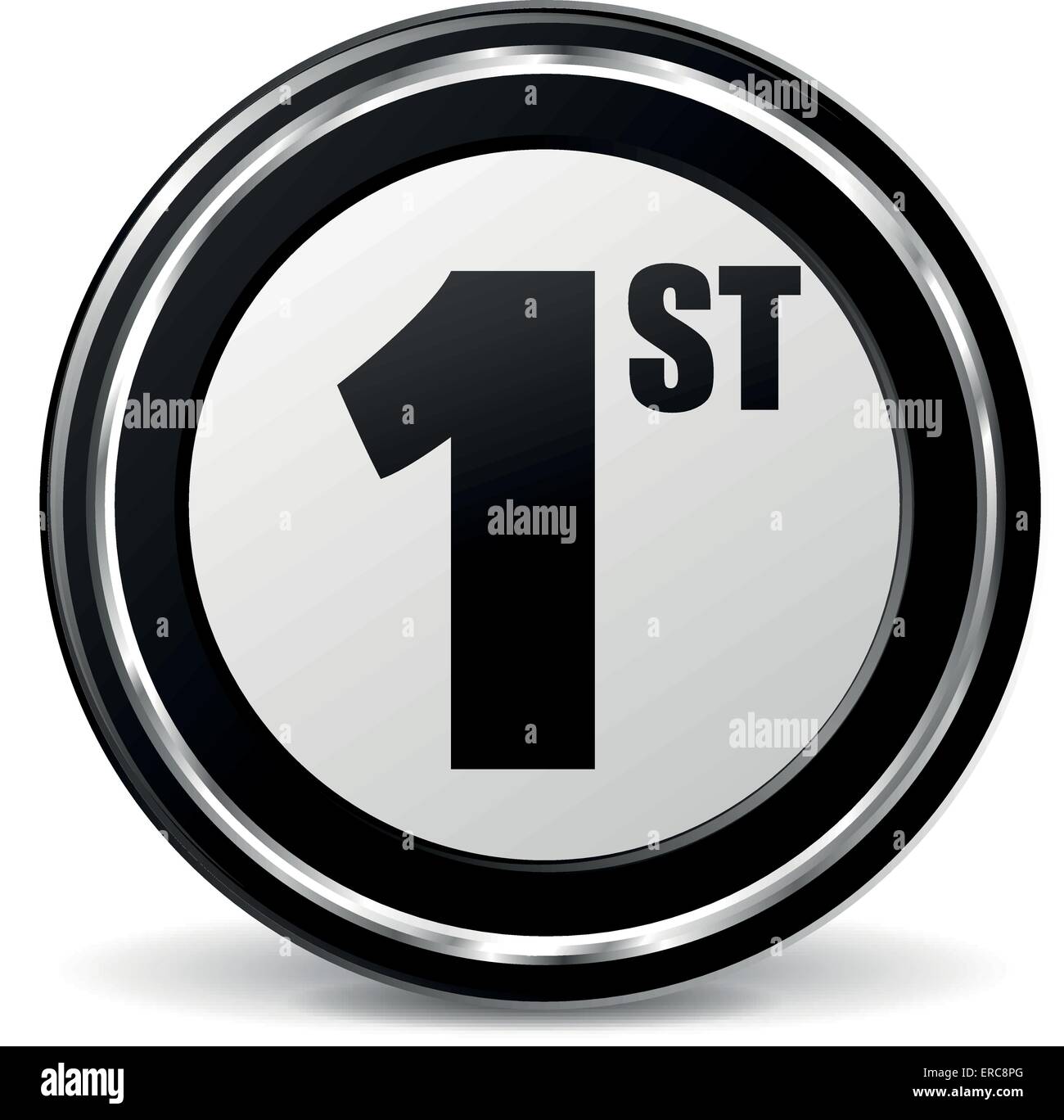 Vector illustration of chrome and black first icon Stock Vector Image ...