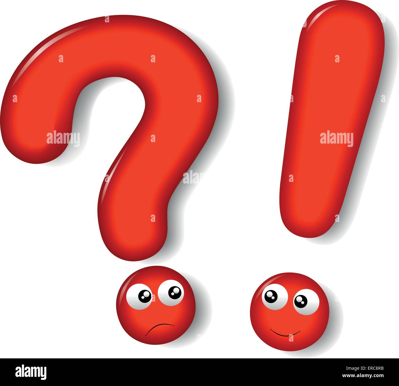 Vector illustration of red exclamation and interrogation sign Stock ...