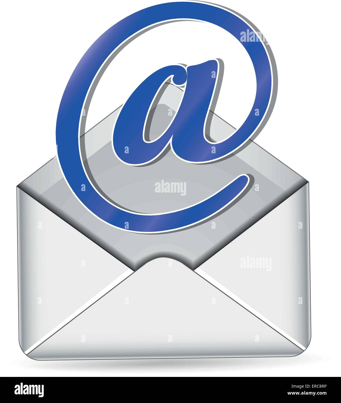 Vector illustration of envelope with at-sign icon Stock Vector Image ...