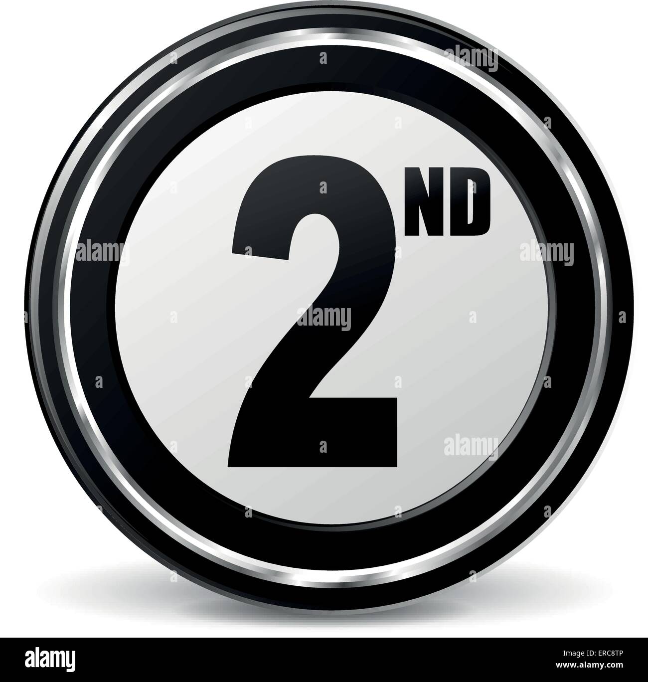 Vector illustration of chrome and black second icon Stock Vector Image ...