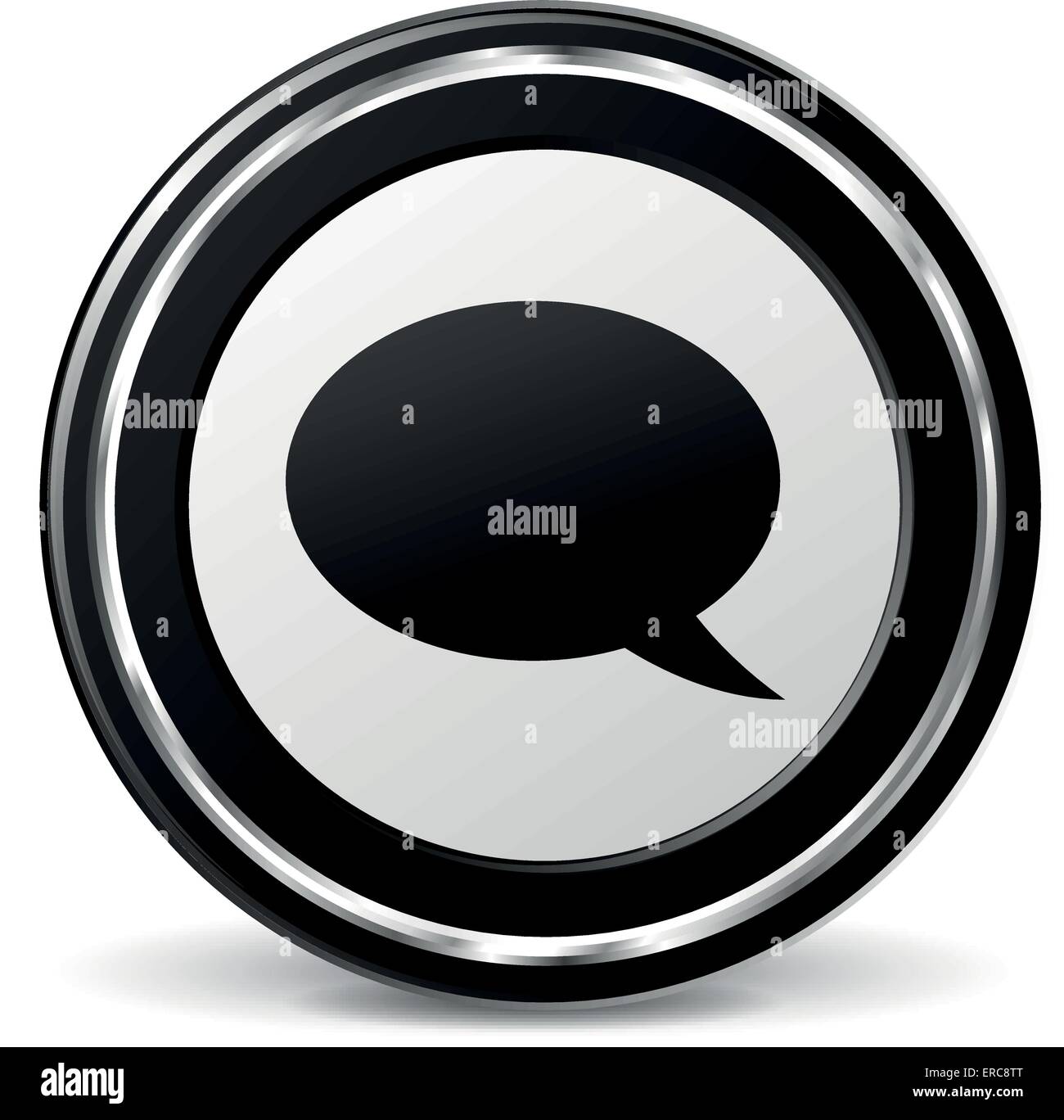 Vector illustration of chrome and black speech icon Stock Vector Image ...