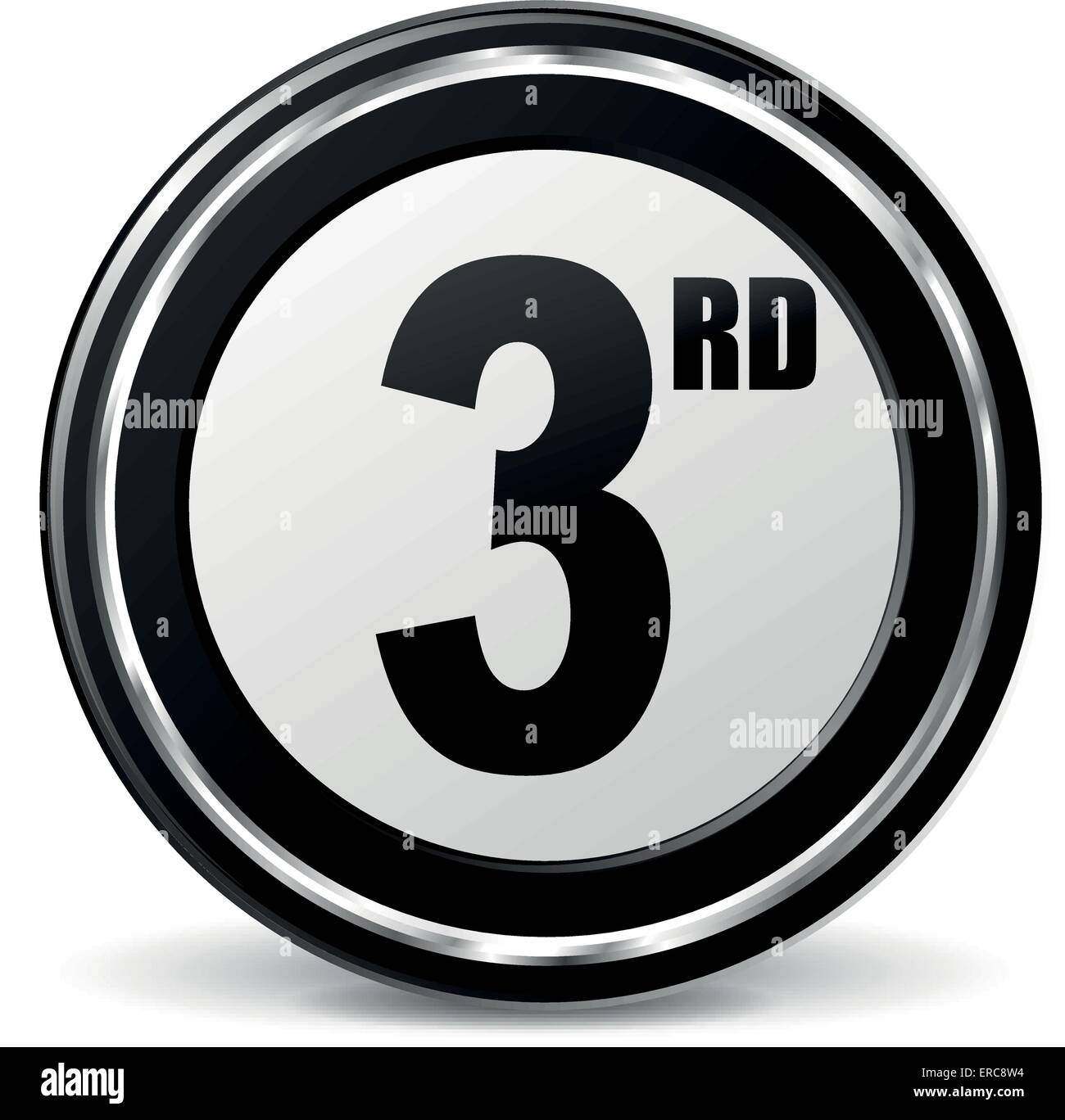 Vector illustration of chrome and black third icon Stock Vector Image ...