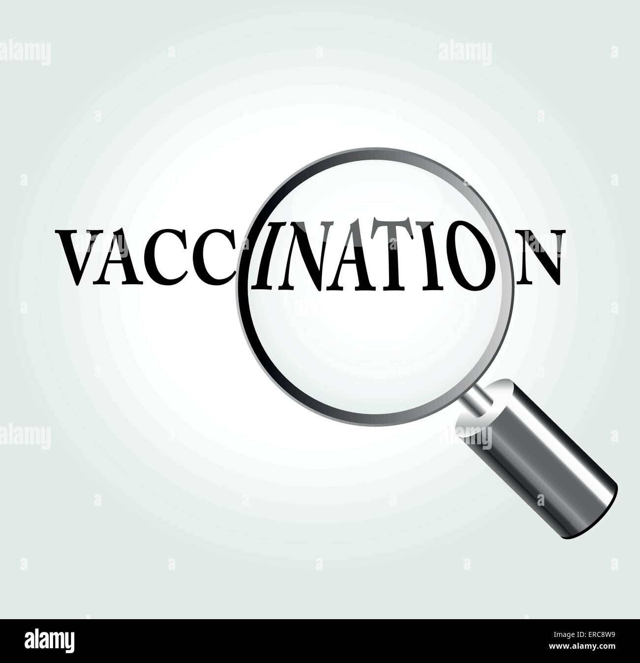 Vector illustration of vaccination concept with magnifying Stock Vector ...