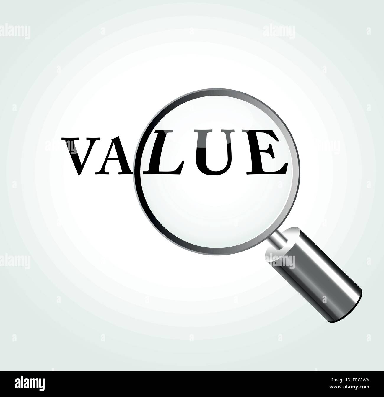 Vector illustration of value concept with magnifying Stock Vector Image ...