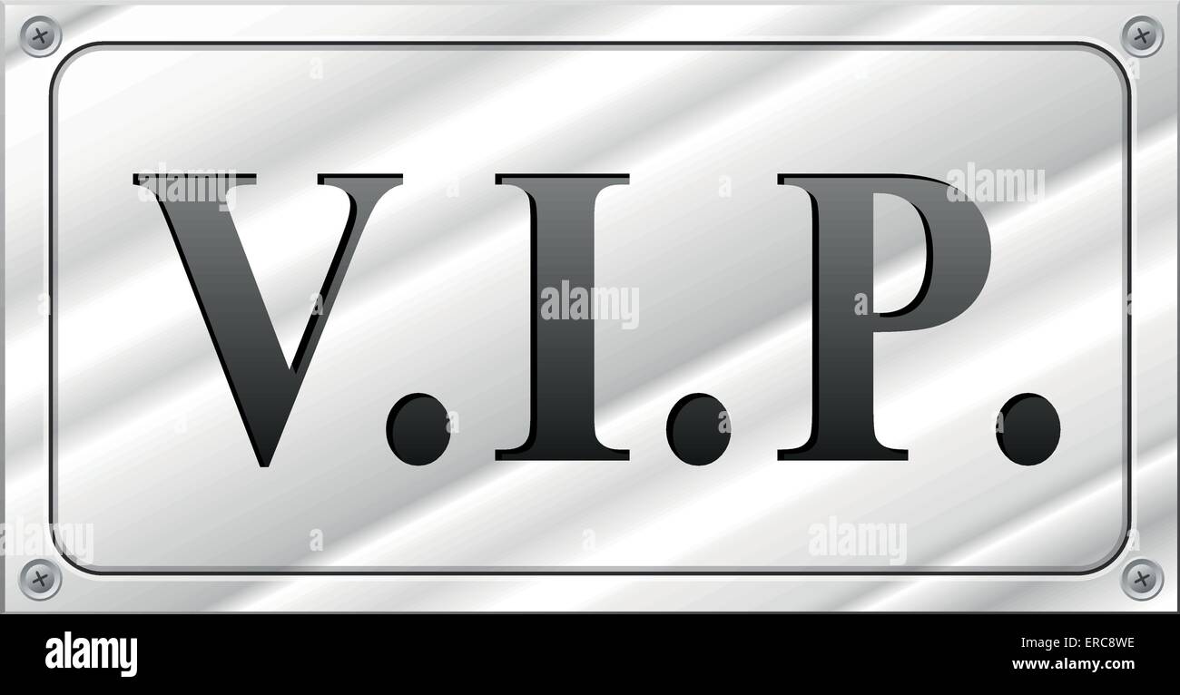 Vector illustration of rectangular vip sign on white background Stock ...
