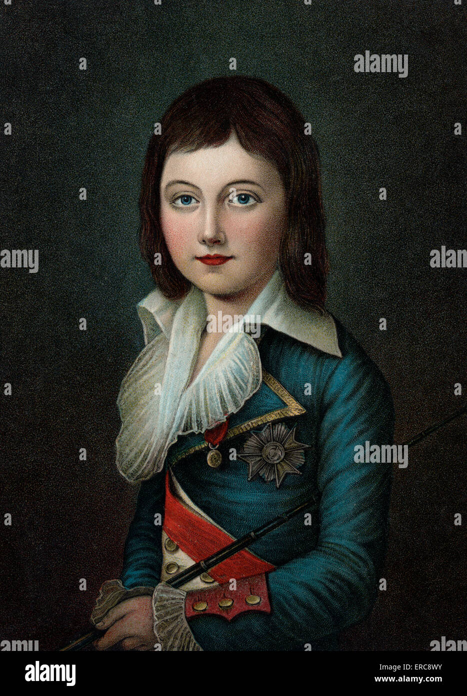 1792 PORTRAIT OF LOUIS XVII YOUNG BOY LOOKING AT CAMERA DIED AT AGE 10 ...