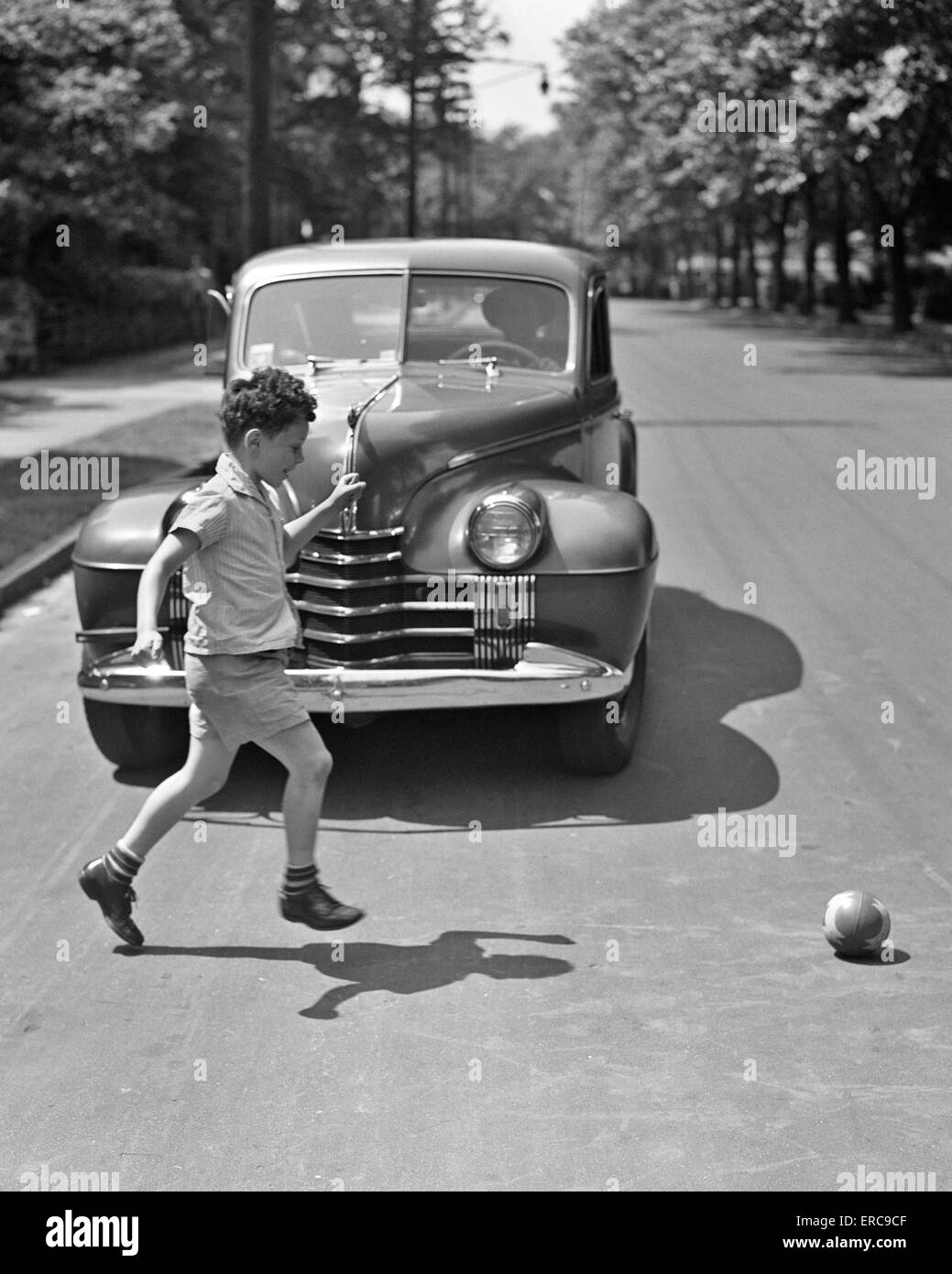 Boy car accident Black and White Stock Photos & Images - Alamy