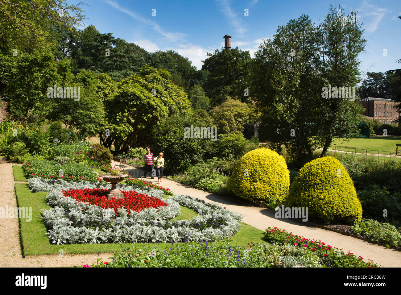 UK, England, Cheshire, Styal, Quarry Bank house gardens, visitors ...
