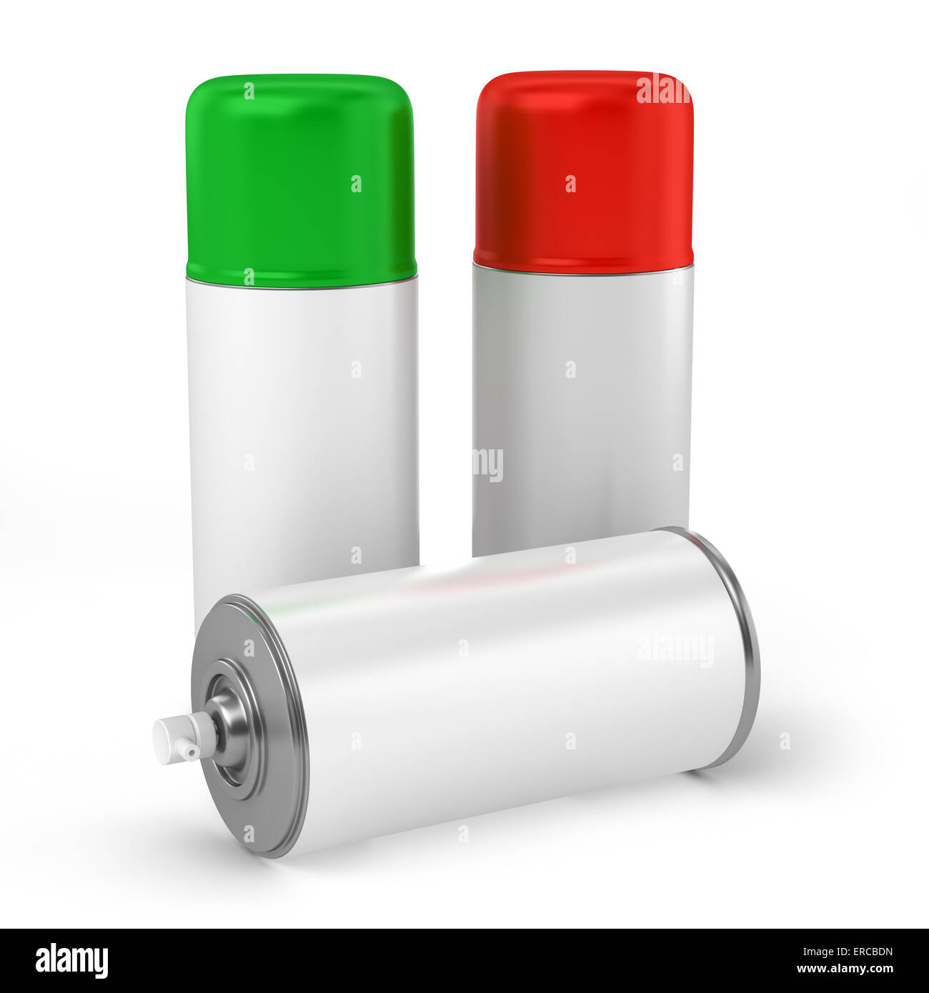 color spray cans isolated on white background Stock Photo - Alamy