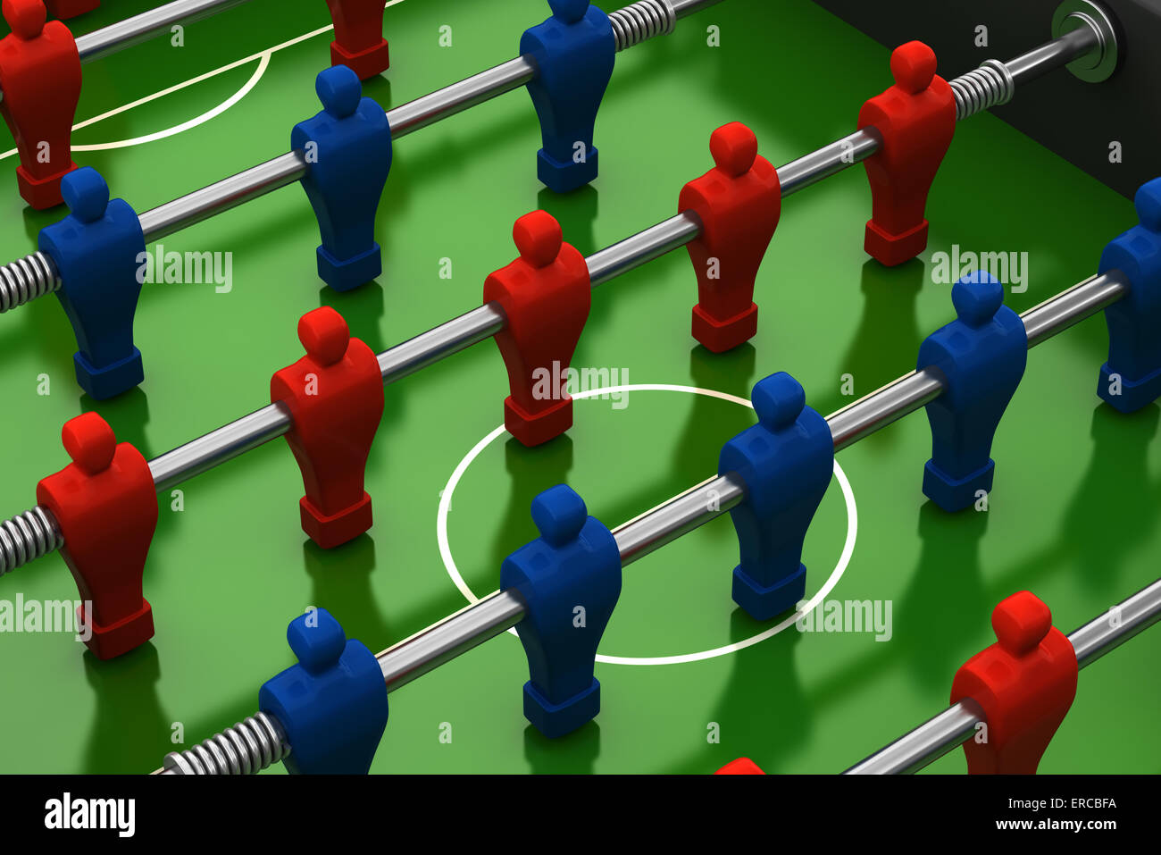 foosball table with red and blue players Stock Photo - Alamy