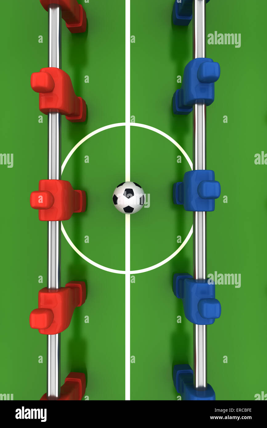foosball table with red and blue players Stock Photo - Alamy