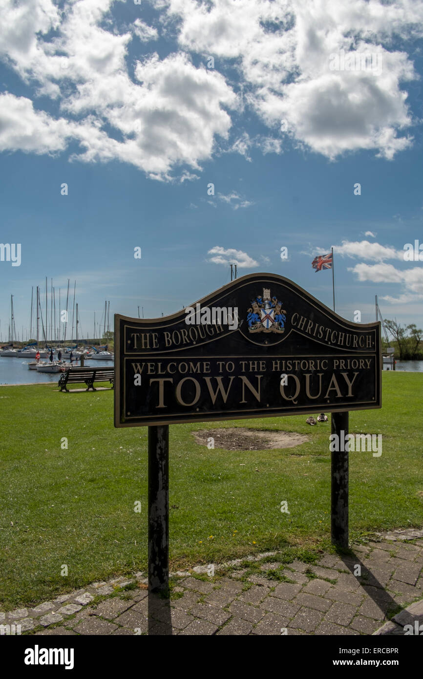 Christchurch Town Quay Sign Stock Photo - Alamy