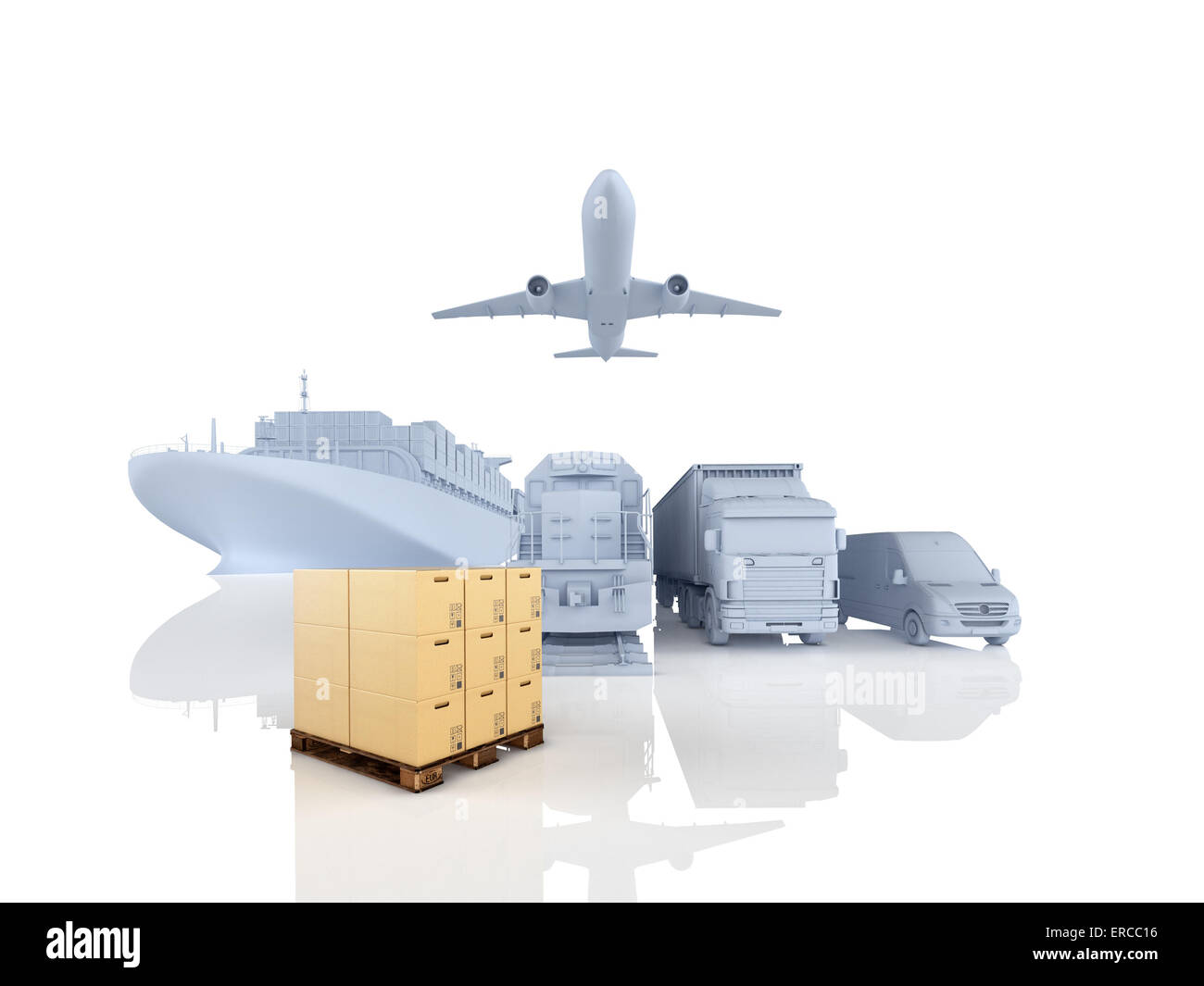 different types of cargo. 3d rendering Stock Photo - Alamy