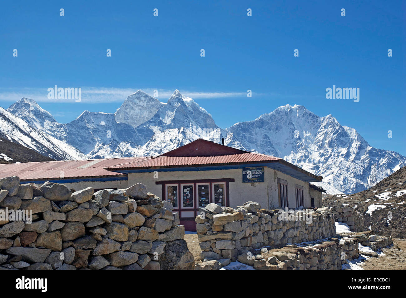 A Himalayan lodge, Pheriche, Nepal Stock Photo - Alamy