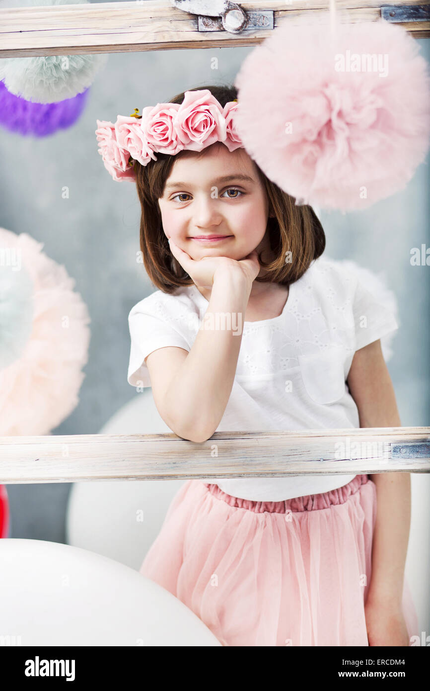 Portrait of a little cute, calm girl Stock Photo - Alamy