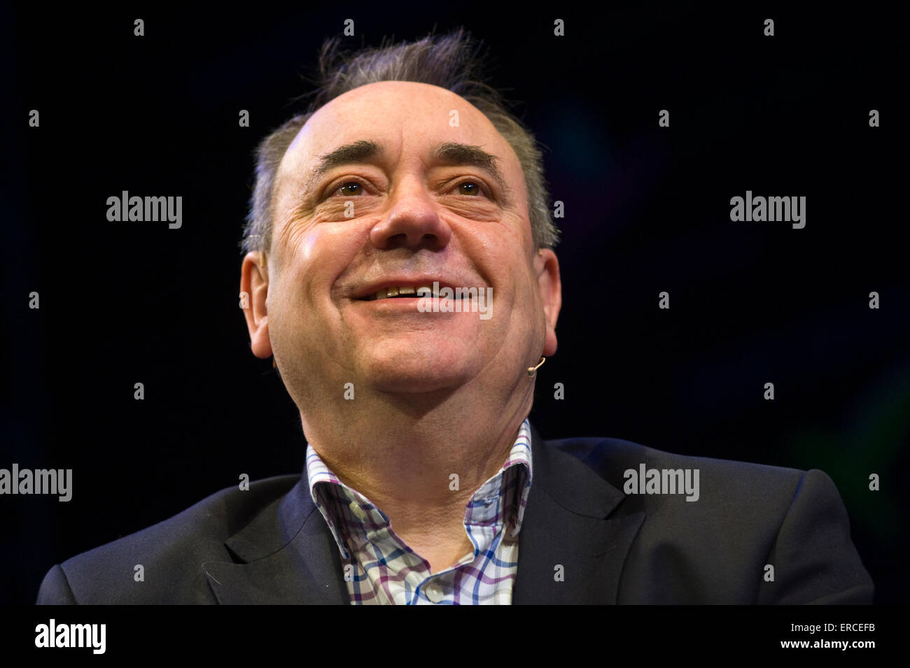 Alex Salmond MP MSP author & politician speaking on stage at Hay ...
