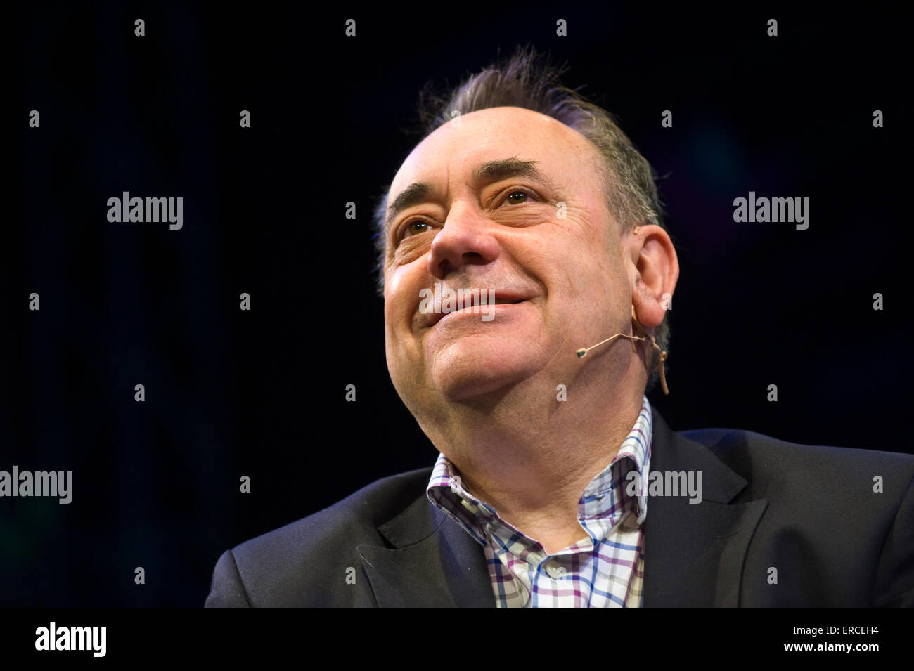 Alex Salmond MP MSP author & politician speaking on stage at Hay ...