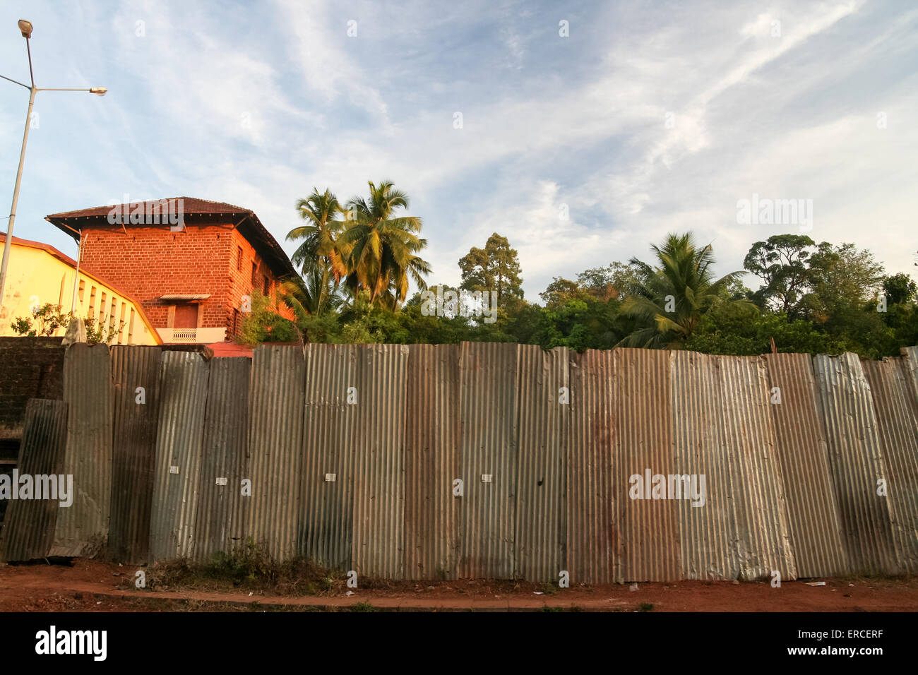 Handmade metal wall in streets of india Stock Photo - Alamy